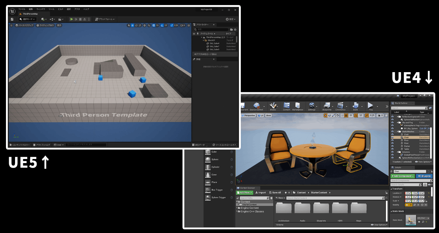 📰UE4とUE5の違いとは？これからゲーム開発始める方けに解説 [UE5入門 #1-3]