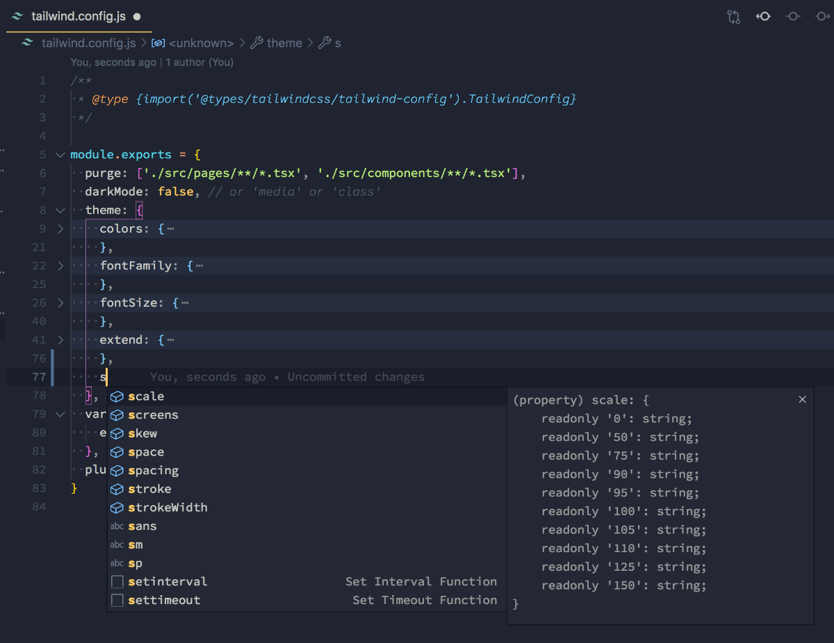 Tailwind config js 
