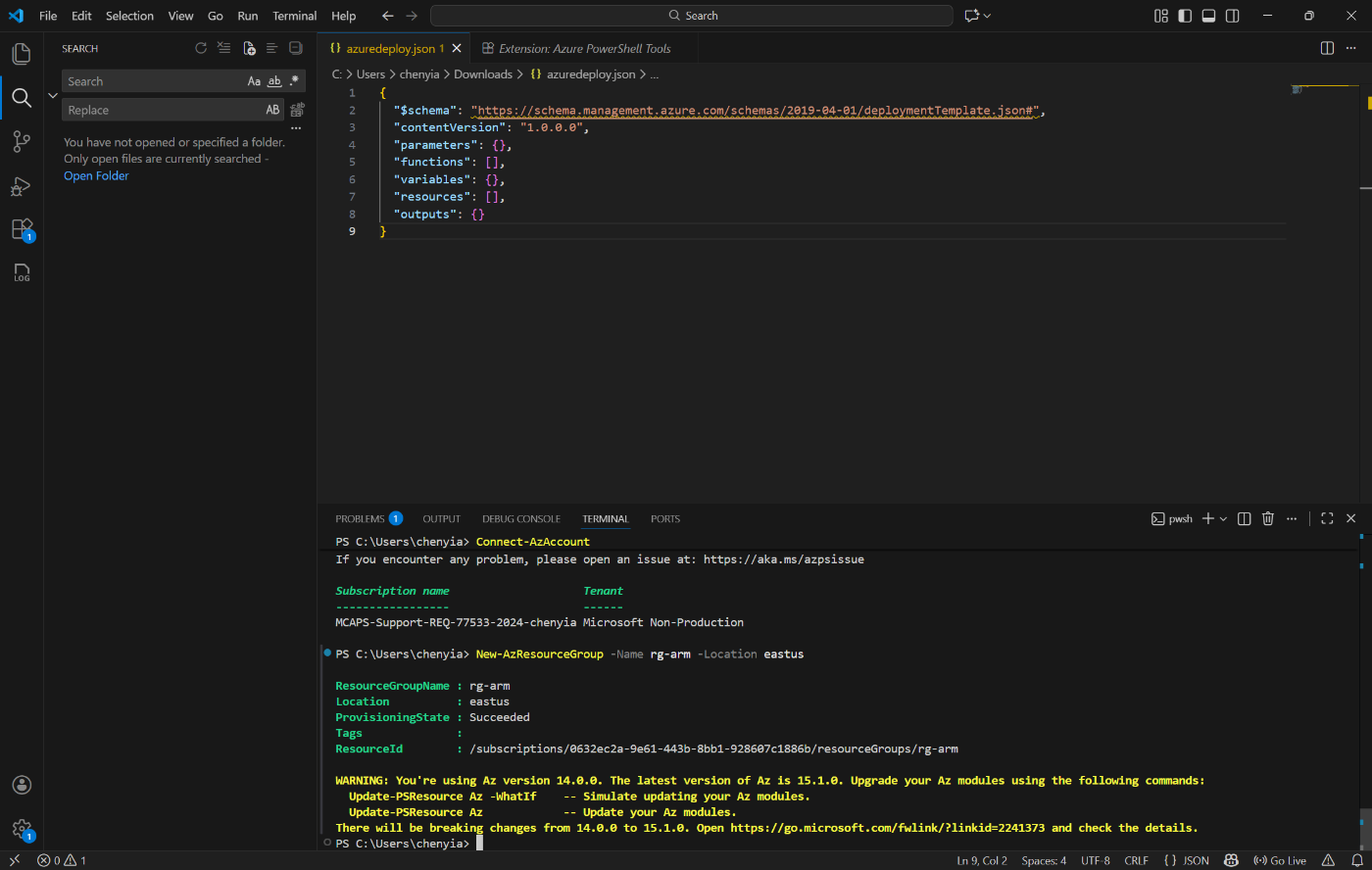 Azure Resource Managerテンプレートをデプロイ