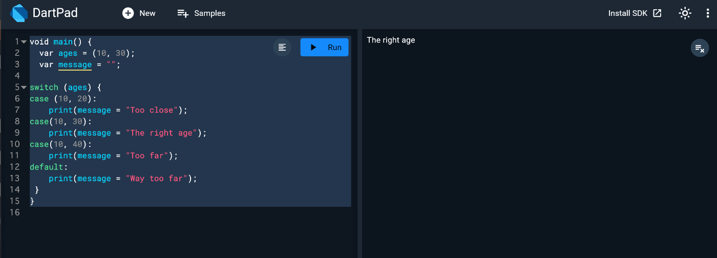 Swiftのtupleがswitchで使えるならDartのrecordもできるか?