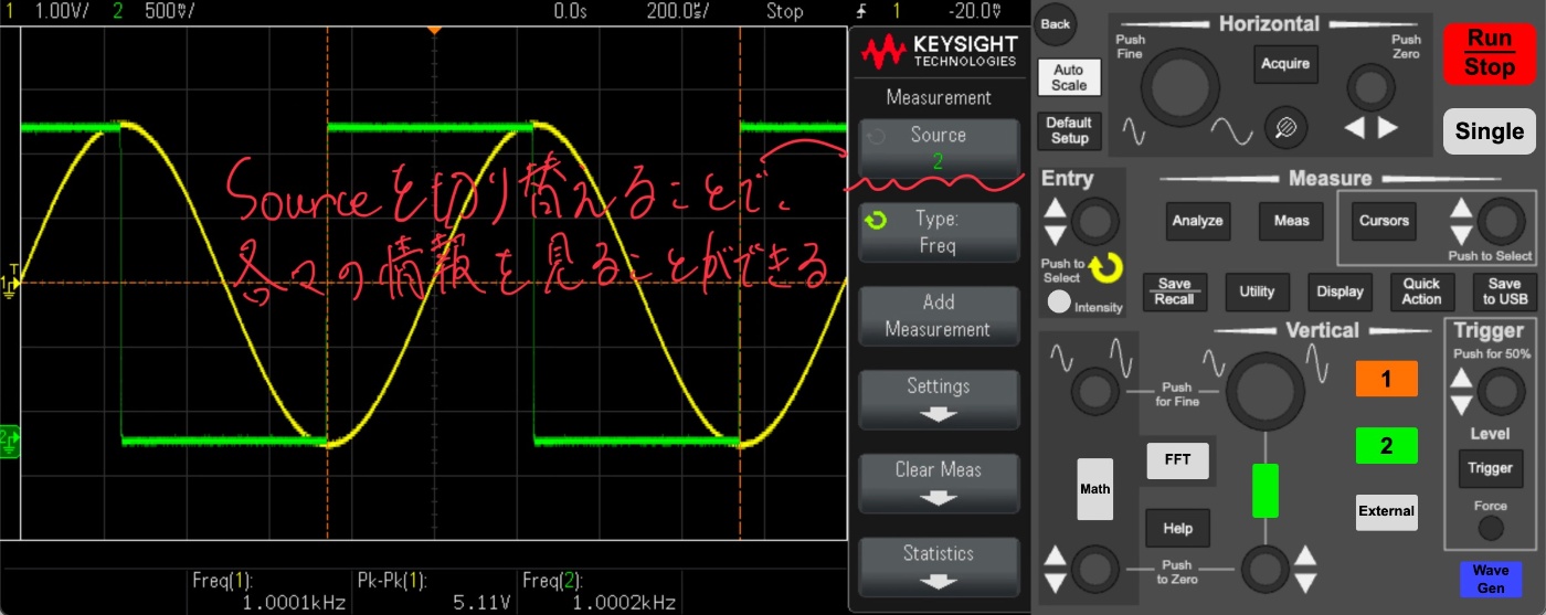 【KEYSIGHT/EDUX1052G】オシロスコープの使い方