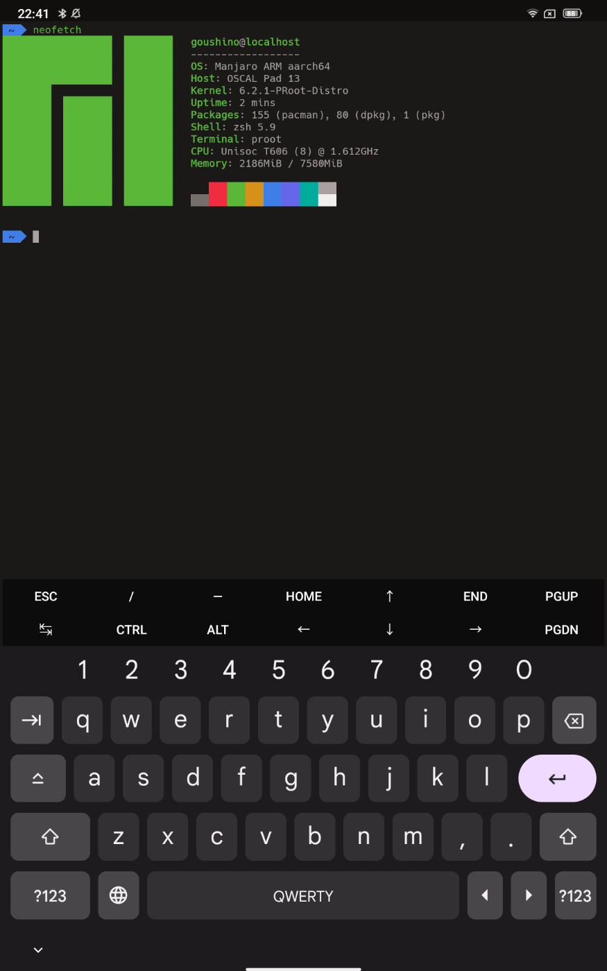 AndroidタブレットにManjaroを導入する