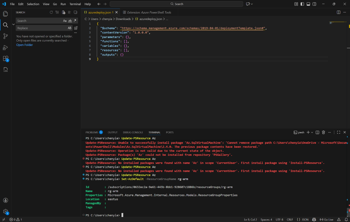 Azure Resource Managerテンプレートをデプロイ
