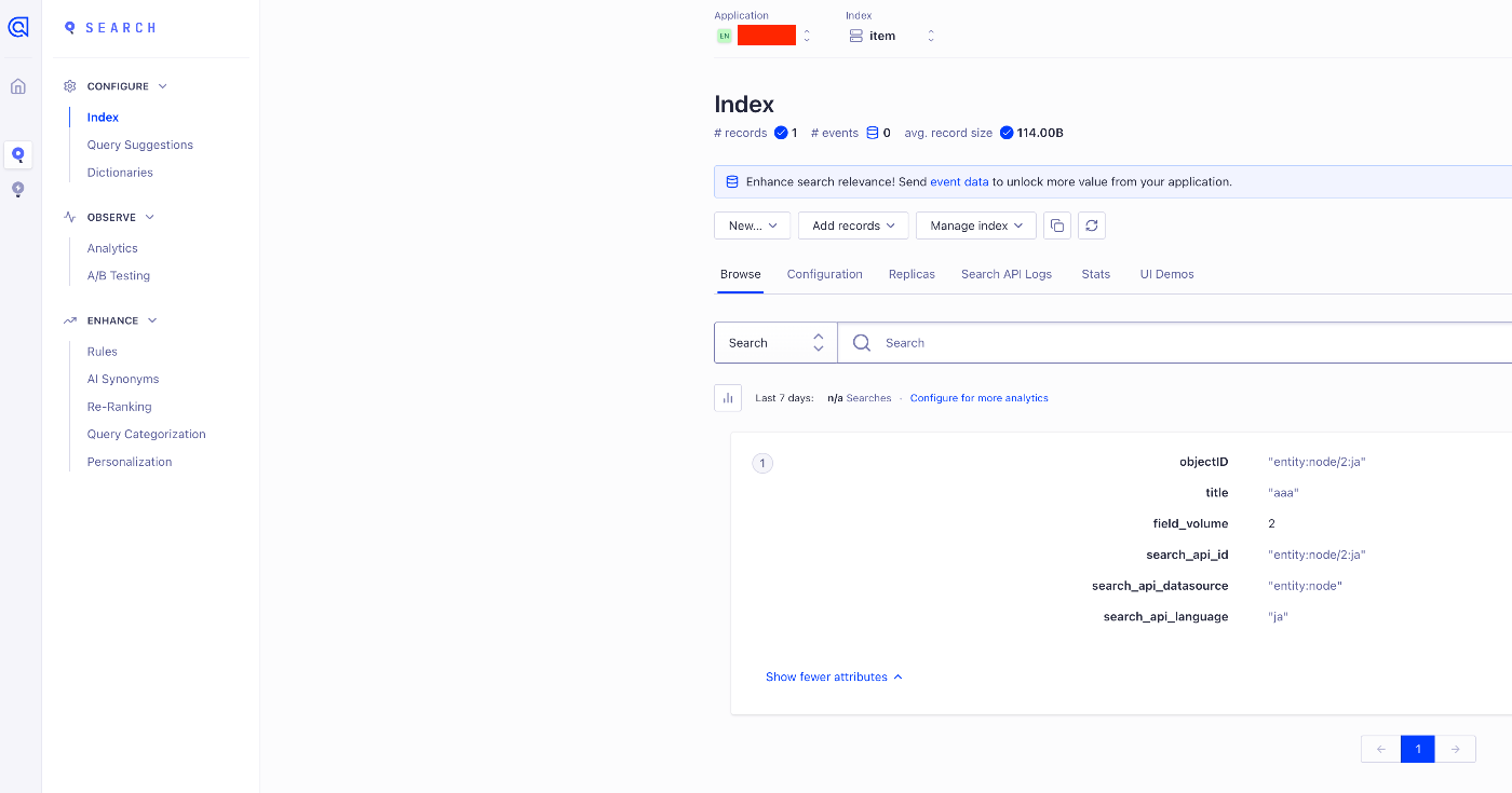DrupalのSearch API Algoliaモジュールを試す