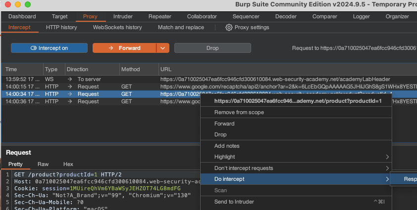 HTTP Request と Response の改ざんを Burp Suite Community Edition で試す