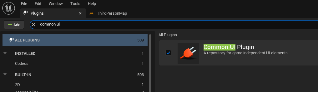59. Common UIプログインによるPFごとのUI｜Unreal Engineの学習