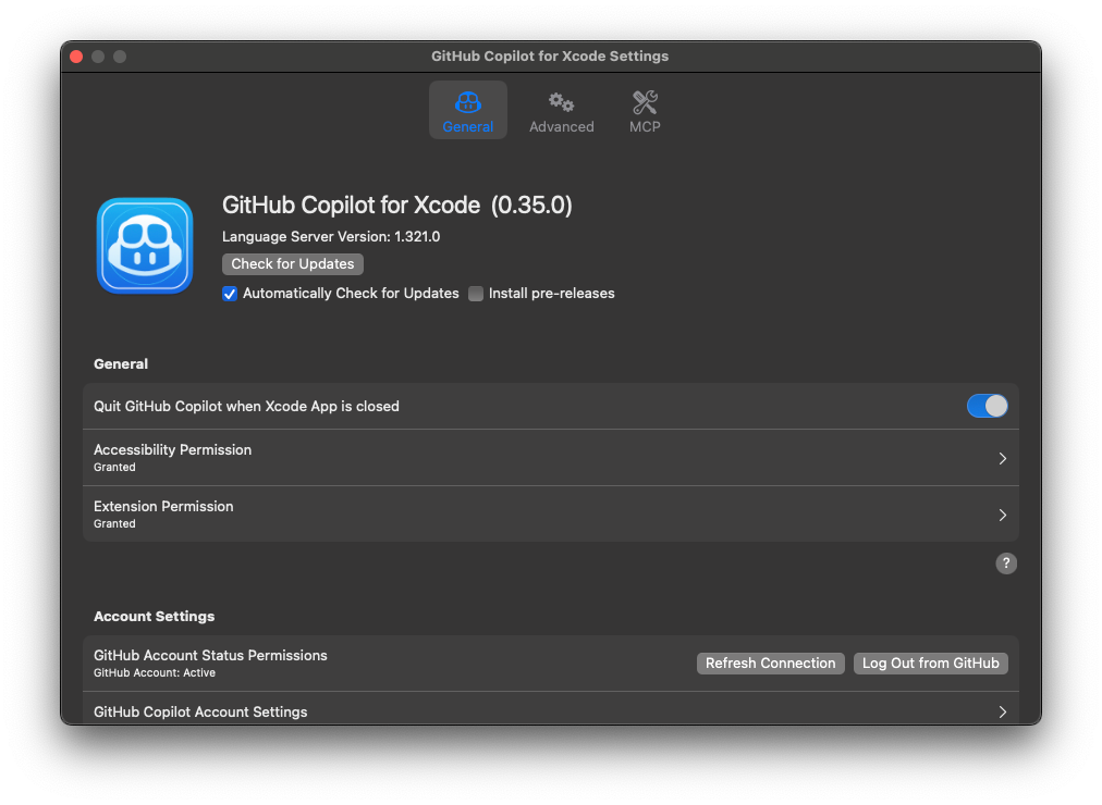 Copilot を Xcode に導入