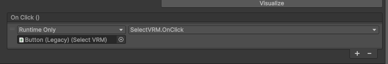 指定のVRMを読み込んで表示するためのGUIボタン