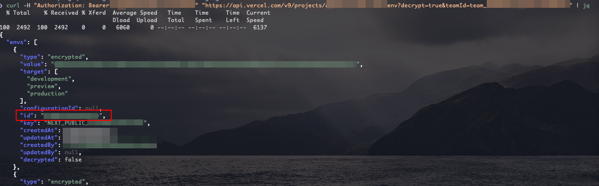 Vercel の Environment Variable を terraform import する