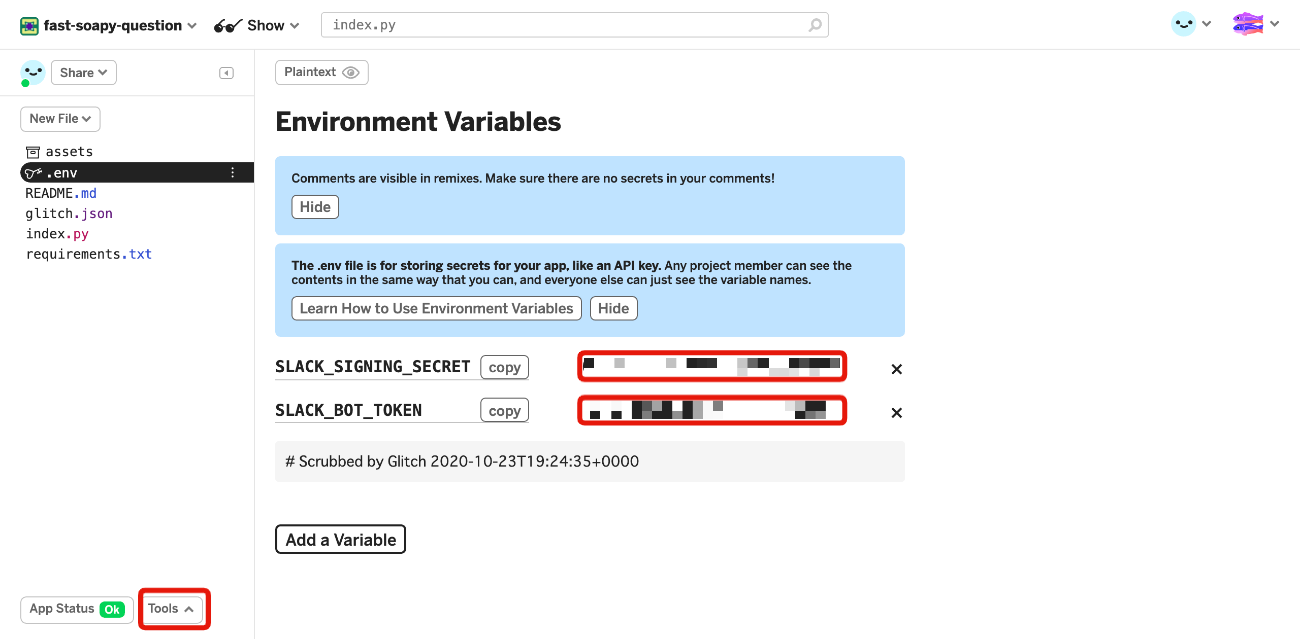 GlitchとBolt for Pythonを使ってSlackアプリを爆速開発