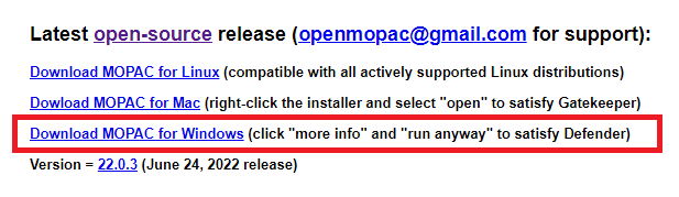 MOPAC｜計算科学のためのWindowsセットアップ