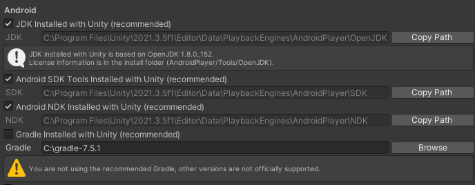 「UnityPlayerActivity.javaは非推奨のAPIを使用またはオーバーライドしています」が出てビルドできないとき