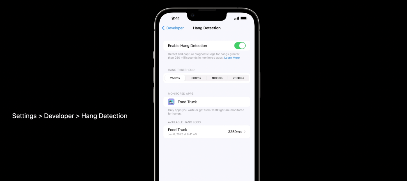 [WWDC22メモ] Track down hangs with Xcode and on-device detection