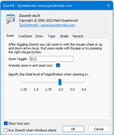 ズーム（拡大）モード その1／Ctrl + 1｜ZoomIt の使い方