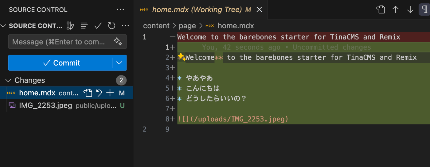 TinaCMS の Getting Started をやってみる
