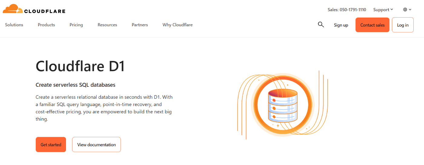 Cloudflare D1のトップページの画像