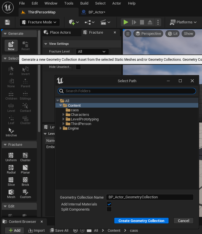 49. Caos Destruction｜Unreal Engineの学習