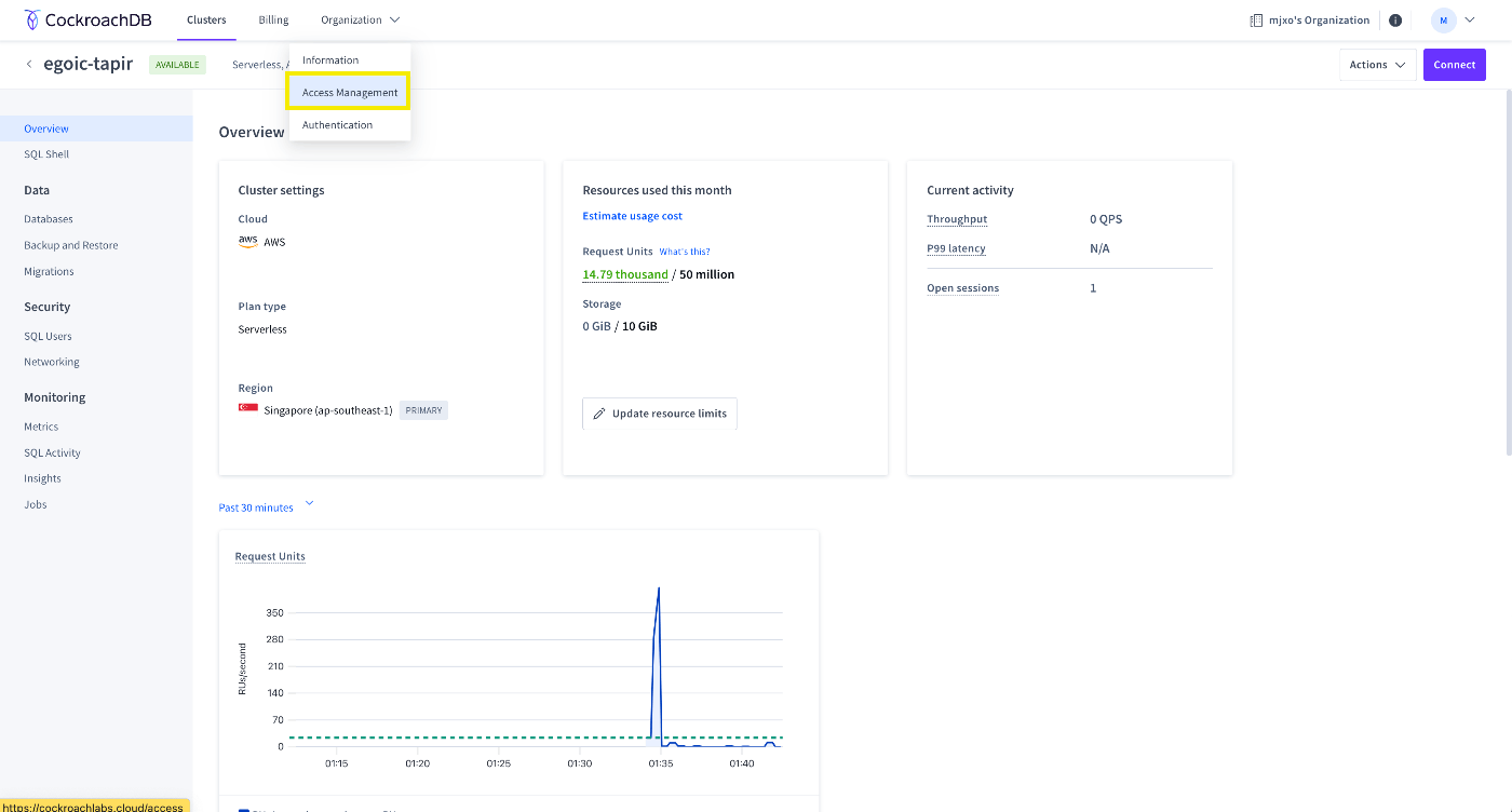 cdktfでCockroachDBを作成する