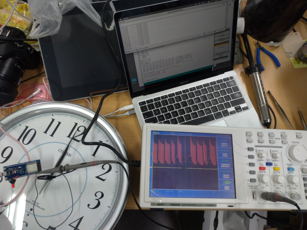 ESP32でにせJJY その(1) 電波時計を合わせろ