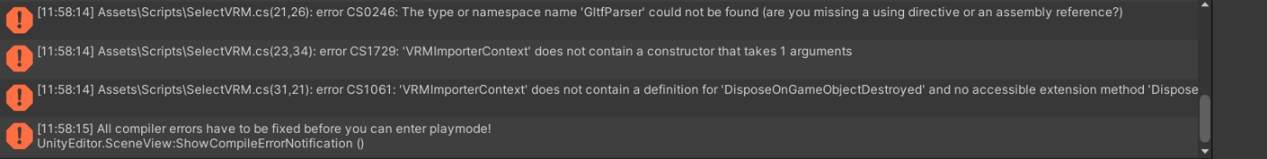指定のVRMを読み込んで表示するためのGUIボタン