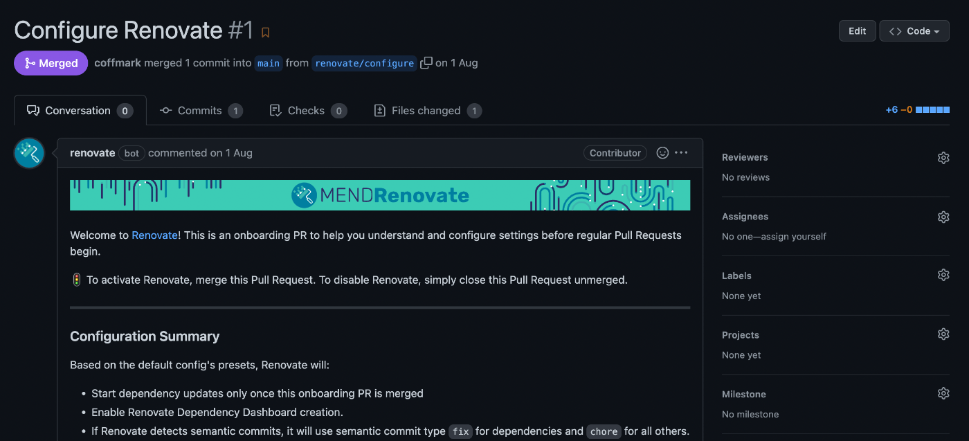 RenovateをiOSアプリに最小構成で導入する