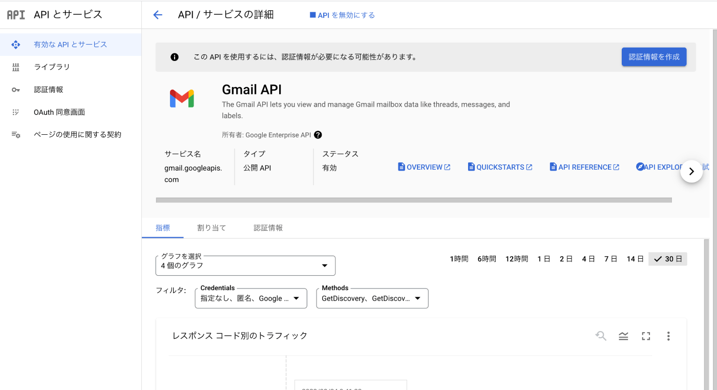 OAuth2.0とGmail APIを使用して、メールワンタイムパスワード取得を自動化する。