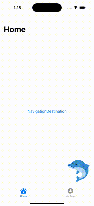iOSアプリで常に画面上にイルカを表示する