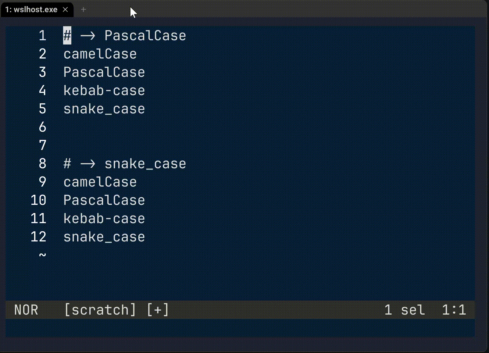 Helix エディタに PascalCase/snake_case にするショートカットキーを追加する。