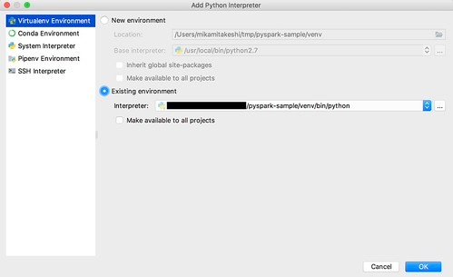 IntelliJ IDEAでpyspark用の開発環境を設定する手順