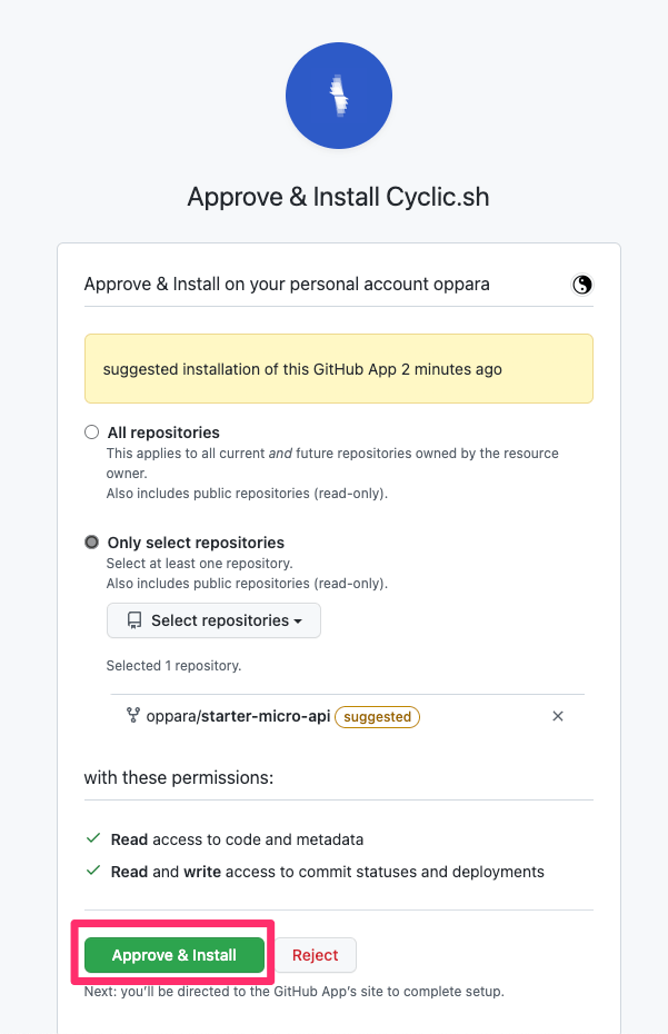 Cyclic.sh でデプロイ
