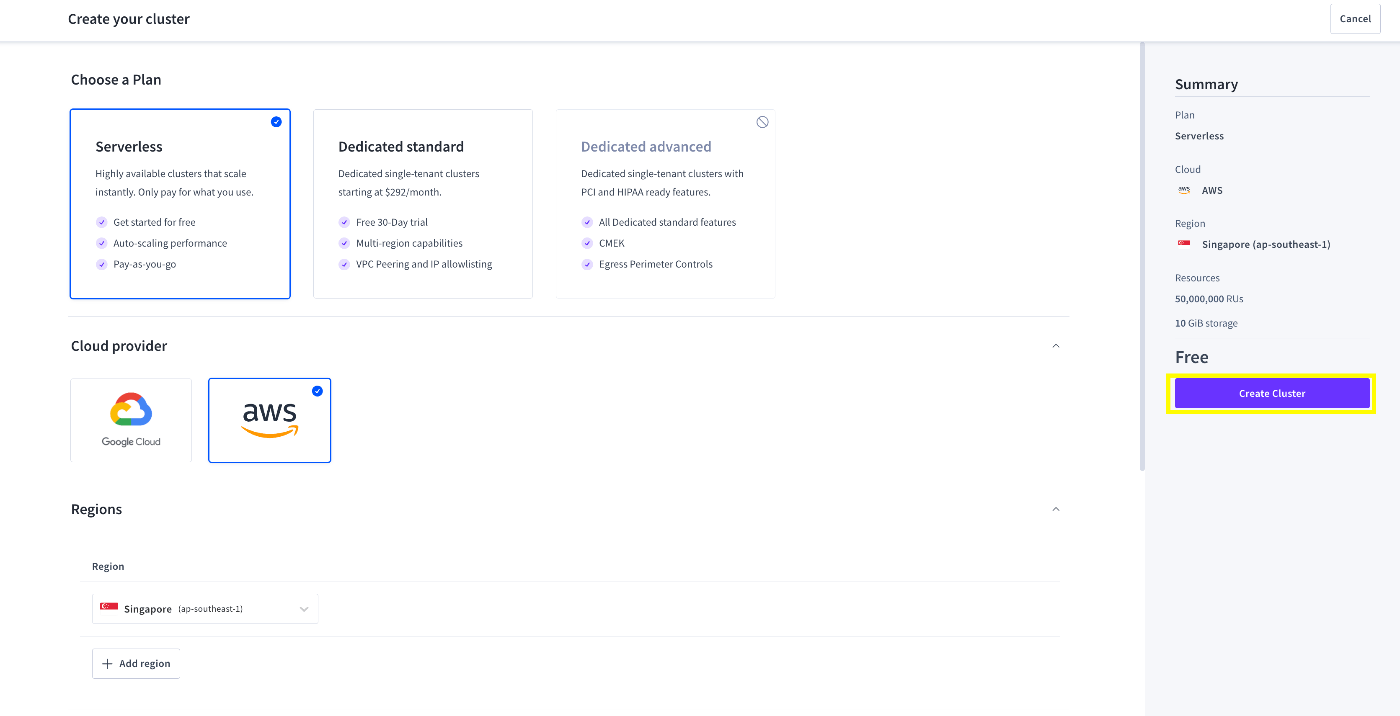 cdktfでCockroachDBを作成する