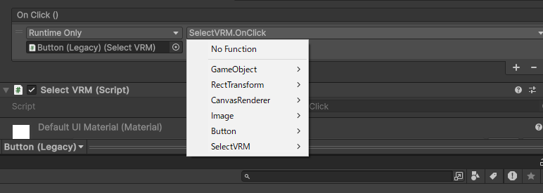 指定のVRMを読み込んで表示するためのGUIボタン