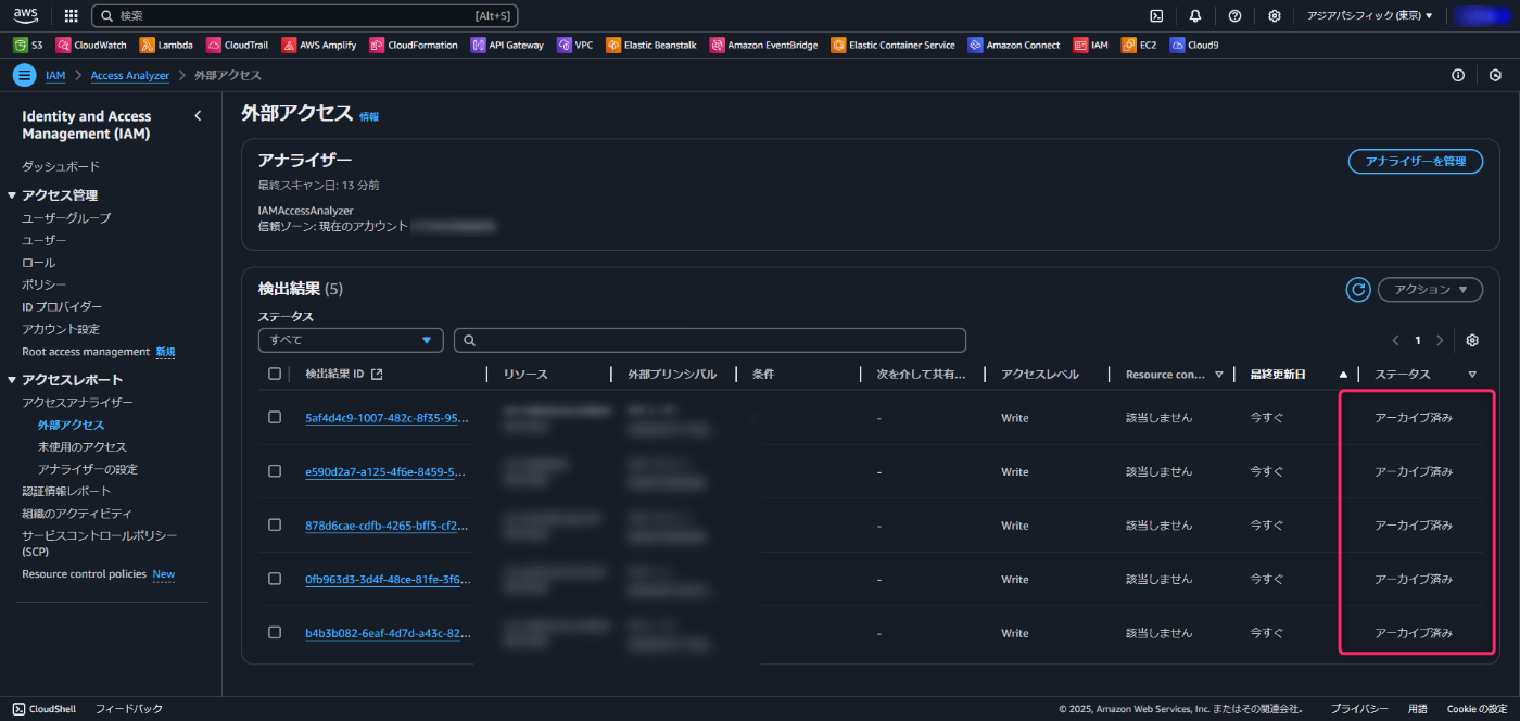 CloudFormation で IAM Access Analyzer のアーカイブルール追加時に既存の結果をアーカイブする方法