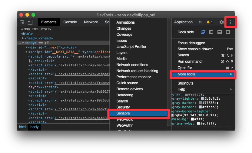 Chrome DevTools の Sensors タブを使ってみよう