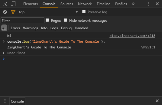 ZingChart's Guide To The Console