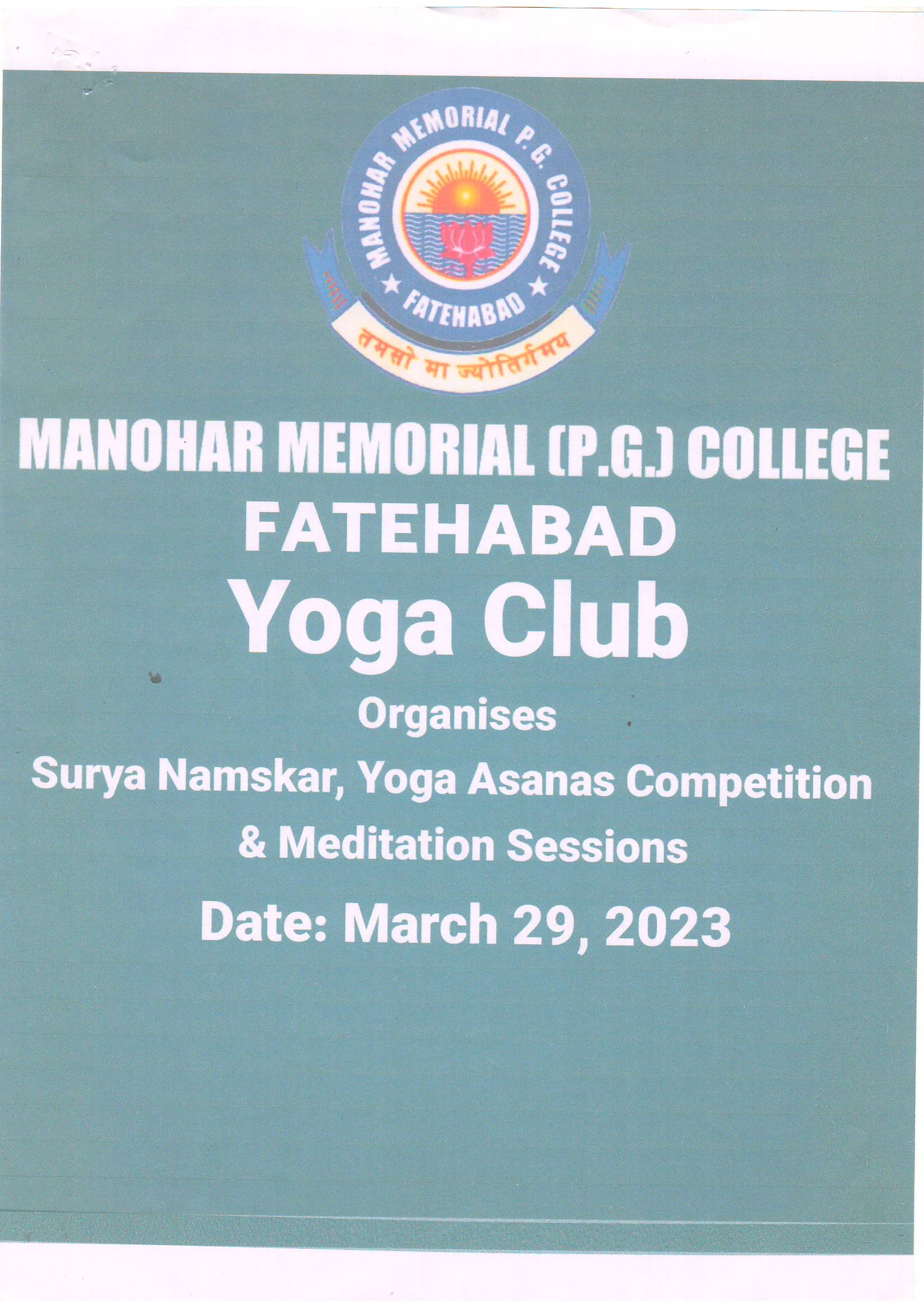 Activities | Surya Namaskar, Yog Asan Competition and Medication ...