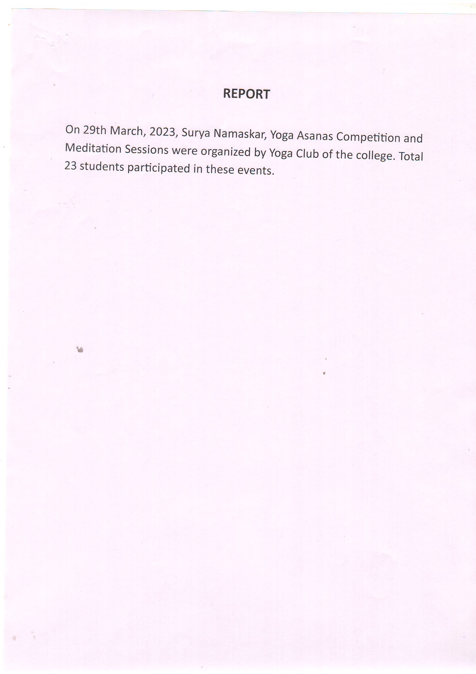 Activities | Surya Namaskar, Yog Asan Competition and Medication ...