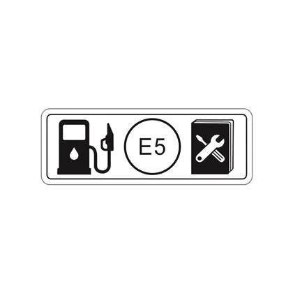 E5 GASOLINE LABEL (BLACK ON WHITE) | ZONTES Online Shop